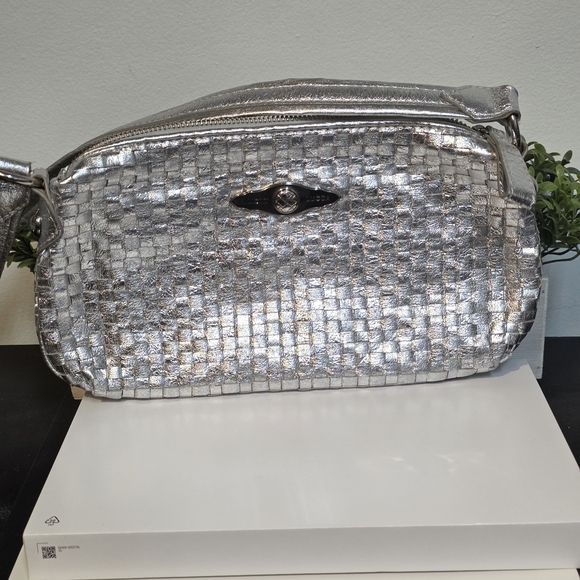 Elliott Lucca | Bags | Elliott Lucca Metallic Silver Shoulder Bag ...